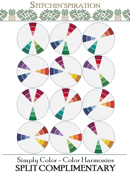 Color Harmonies - Split Complimentary - Stitchin'spiration